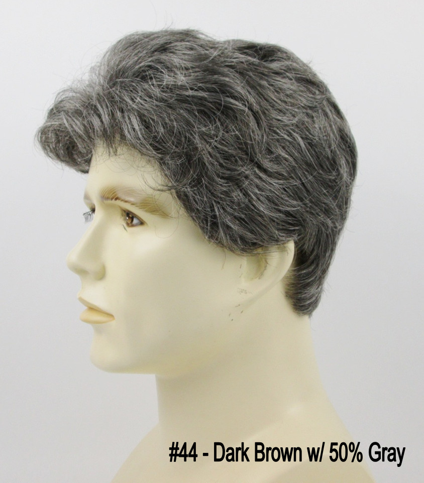 MENS MALE SHORT SLIGHTLY WAVY HAIR MONOFILAMENT FRONT HAND-TIED EDGES ...