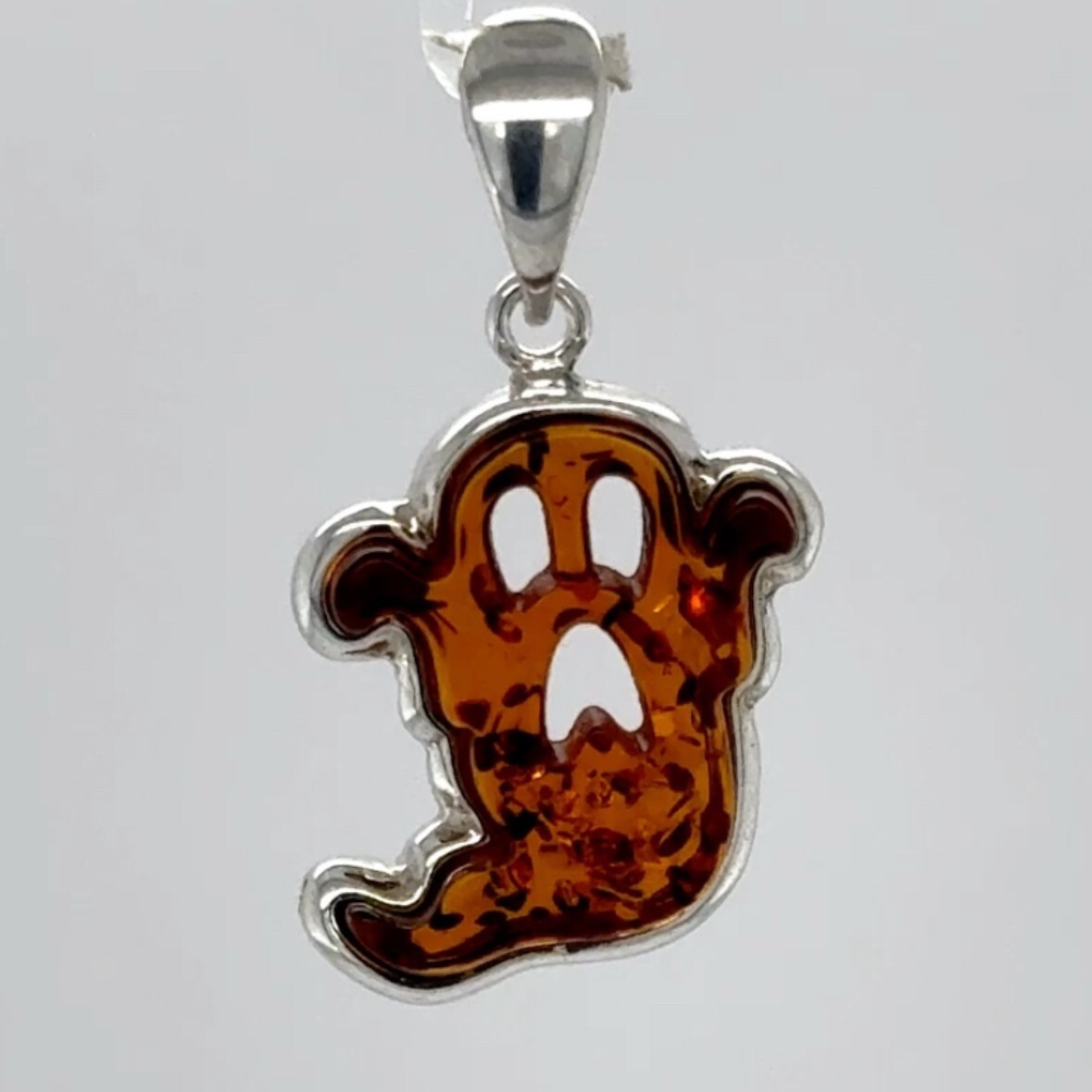 Cognac / Brown BALTIC AMBER Banshee Halloween Pendant 925 STERLING ...