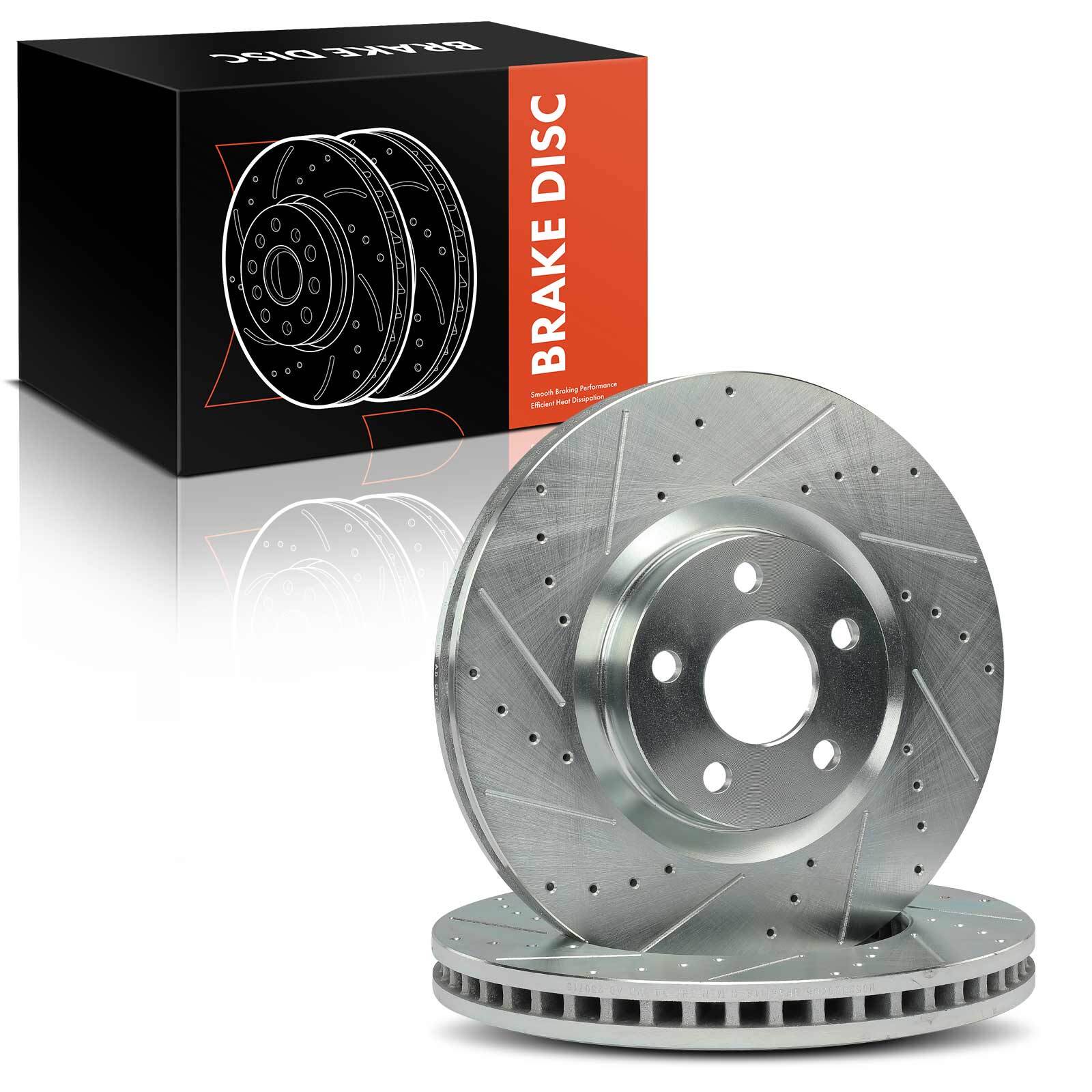 New 2Pc Drilled Brake Rotors for Lincoln Continental 17-20 Ford Edge 15 ...