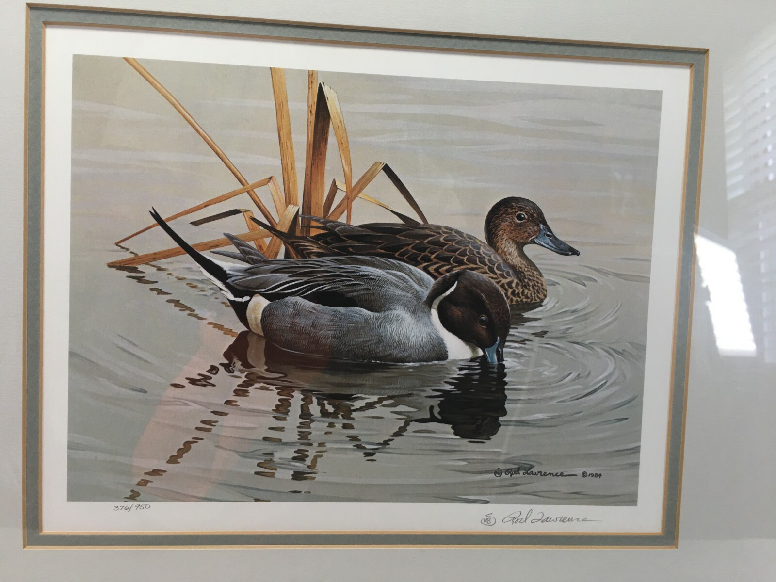 Rod Lawrence 1984 Duck Print "Quite Morning" Signed & Numbered Print ...