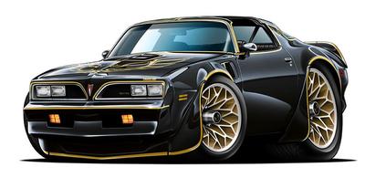 1977 1978 Pontiac Trans Am Firebird Car-toon Wall Art Graphic Sticker ...