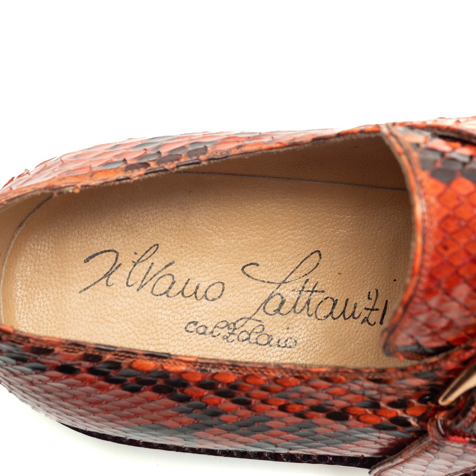7K$ SILVANO LATTANZI Python Snake Shoes Monk Strap UK: 8 US: 9 EU: 42 ...