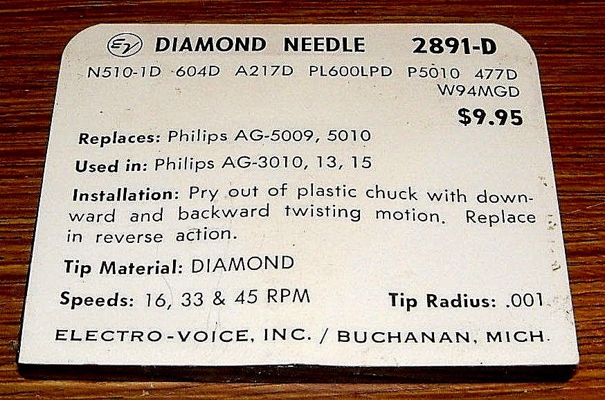 Phonograph Needle 2228D for Philips AG3010 3015 946/D07, N510-1d EV ...