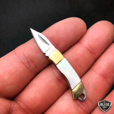 WORLD'S SMALLEST WORKING Folding Mini Real Blade POCKET KNIFE w Key ...