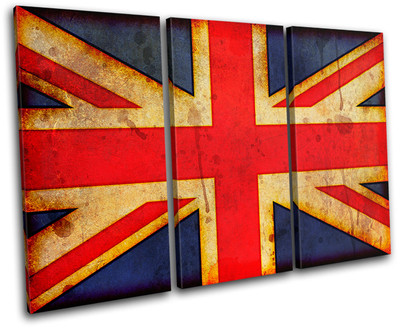 Abstract Union Jack Maps Flags TREBLE Leinwand Wand Kunst Bild drucken ...