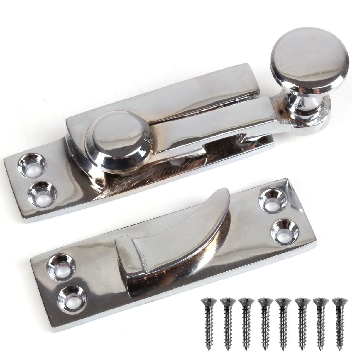 65mm SASH LOCK Polished Chrome Silver Window Frame Lock Swing Arm ...