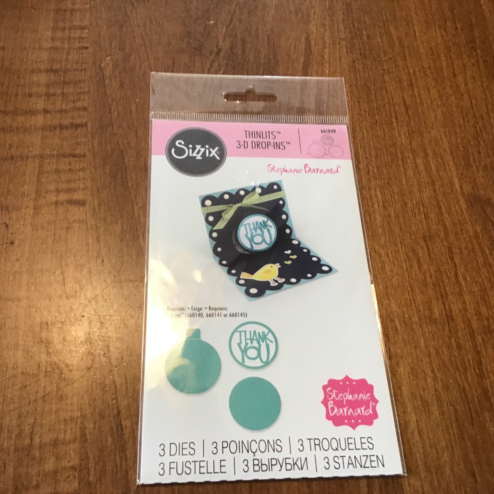 Sizzix Thinlits Die Thank You 3D Drop Ins Circle 3 dies Stephanie Barnard | eBay