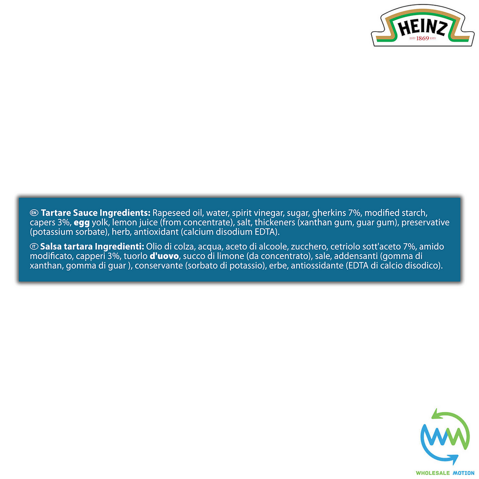 HEINZ TARTARE SAUCE SqueezMe 26ml PACKS Individual Single Portion ...