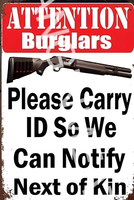 Please Carry ID Funny Sign 8" x 12" Aluminum Metal Sign | eBay