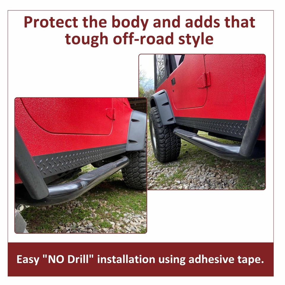 Pair New Side Body Armor Rocker Panel Kit For Jeep 1997-2006 TJ ...