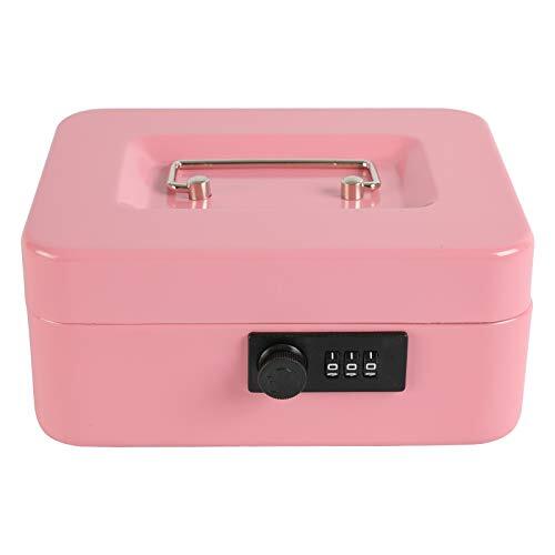 Medium Cash Box with Combination Lock Safe Metal Money Box with Money ...