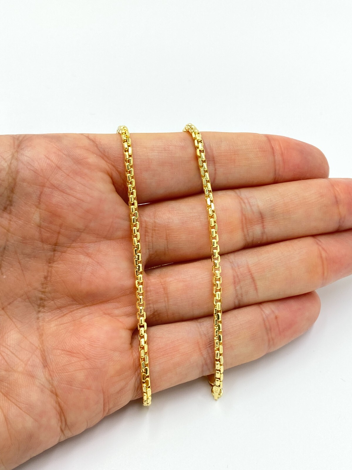 2.6mm Round Box Chain Necklace Solid 14k Yellow Gold Round Box Chain | eBay