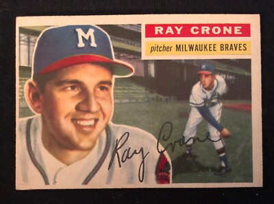 1956 Topps Baseball Card Ray Crone #76 NRMT Range White Back O/C CF | eBay