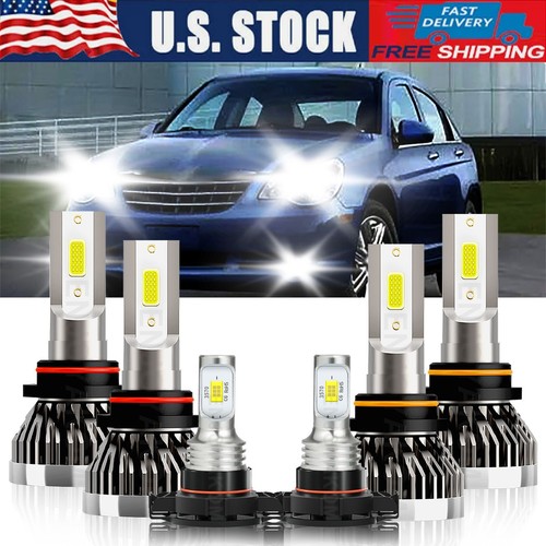 Combo LED Headlight High Low Beam+ Fog Light bulbs Kit For Chrysler ...