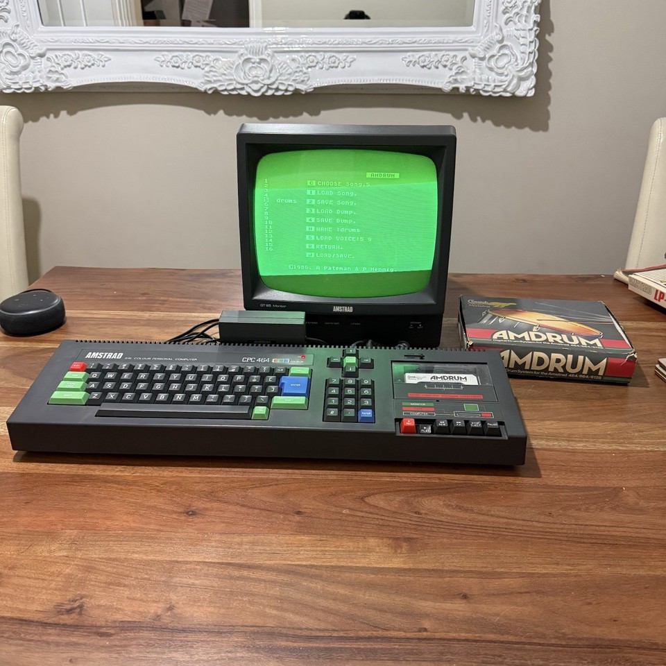 Vintage Amstrad CPC 464 Home Computer with green screen monitor, Plus ...