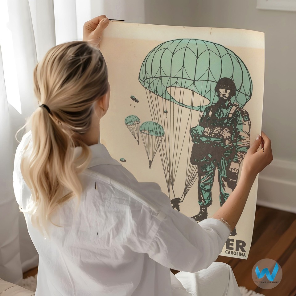 Vintage Paratrooper Wall Art Poster - Military Decor Premium Quality | eBay