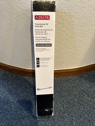 Delta 41718-SS Brilliance Stainless DECORATIVE Grab Bar 18" | eBay