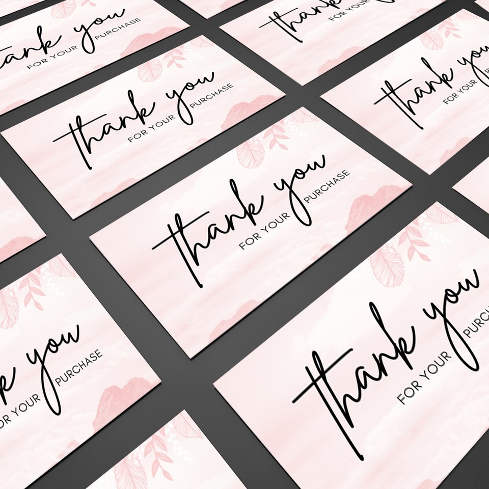 Thank You For Your Purchase/Order Cards Small Business Card 400gsm, 20/ ...