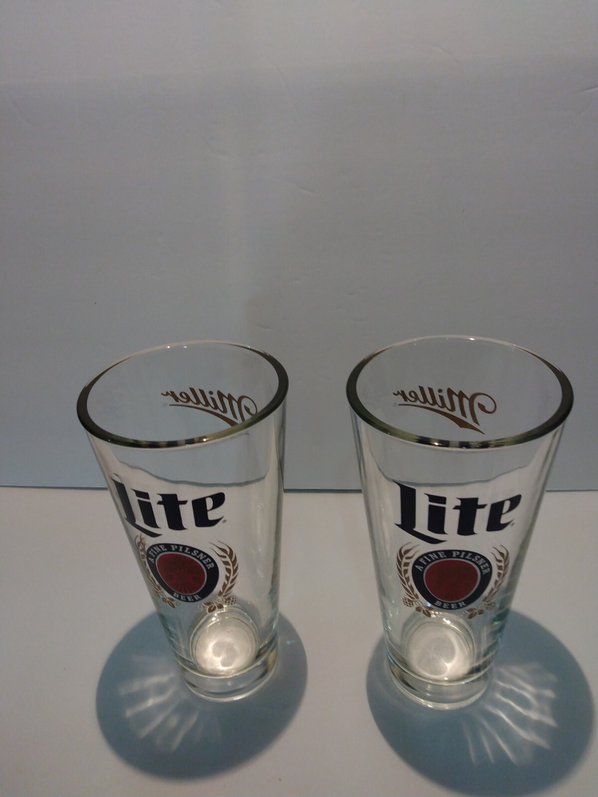 Pair of Miller Lite "Tall" Pint Glasses!! | eBay