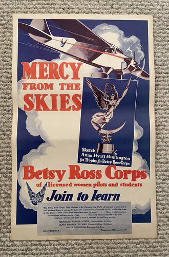Original Pre WWII Betsy Ross Air Corp Female Only Pilot Recruitment ...