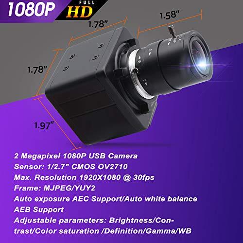 2MP Webcam 2.8-12mm Varifocal Lens Webcamera VGA High Speed 100fps ...