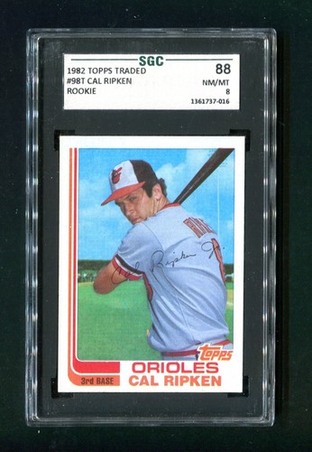 Cal Ripken Jr. MLB Baseball Rookie Card RC #98T 1982 Topps Traded SGC ...