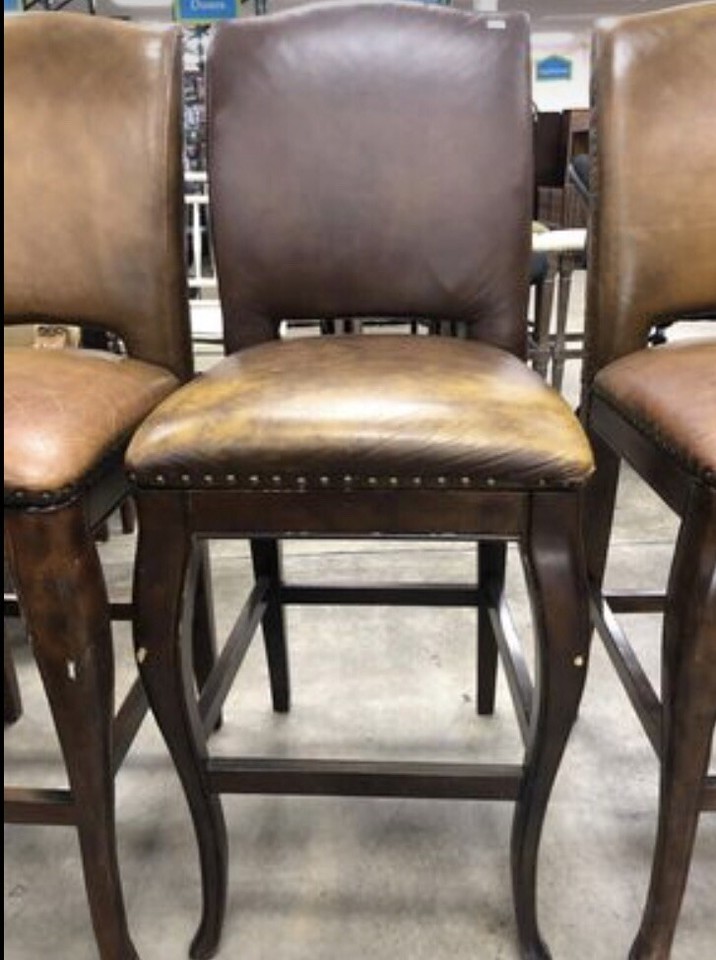 Beautiful Lot Of 3 Frontgate Leather Bar Stools Chairs 28.5"H | eBay