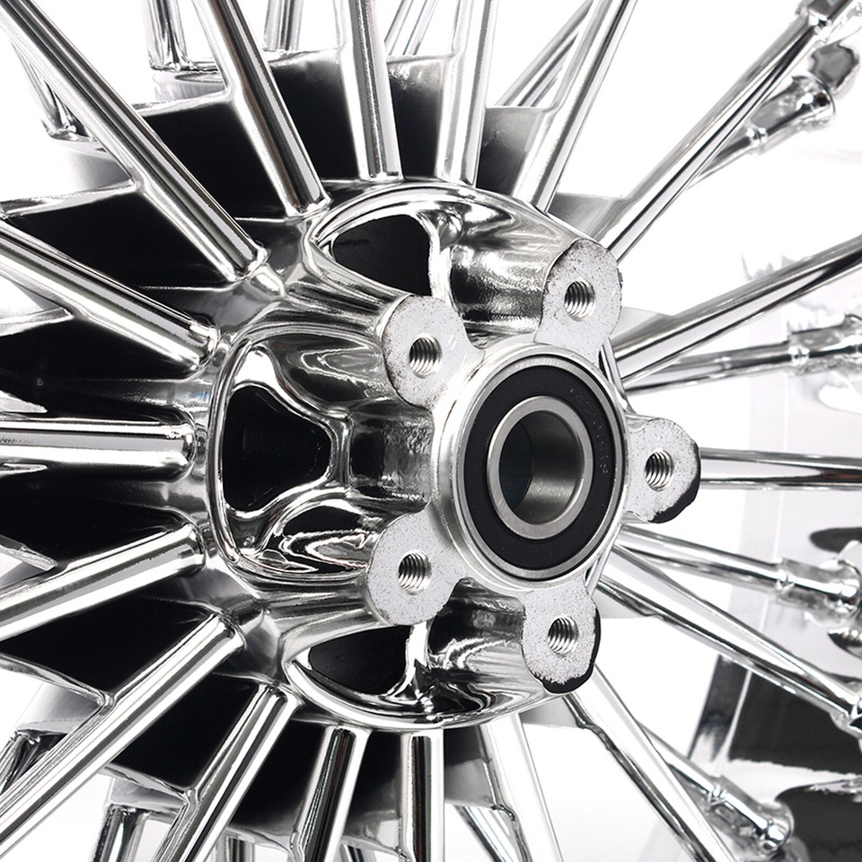 Chrome 18x5.5 Fat Spoke Wheel Rear Rim for Harley Softail Fatboy ...