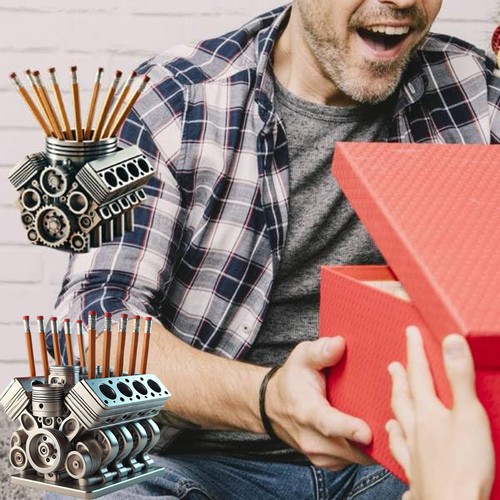 Car Enthusiasts V8 Engine Pen Holder V8 Engine Block Desk Pen Pencil ...