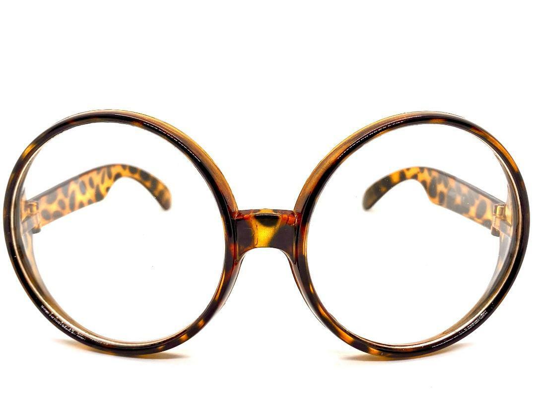 OVERSIZED EXAGGERATED RETRO Clear Lens EYE GLASSES Huge XL Round ...