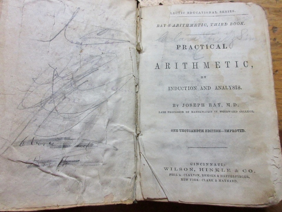 1857Antique Math Book Ray's Practical Arithmetic Third Book by Joseph ...