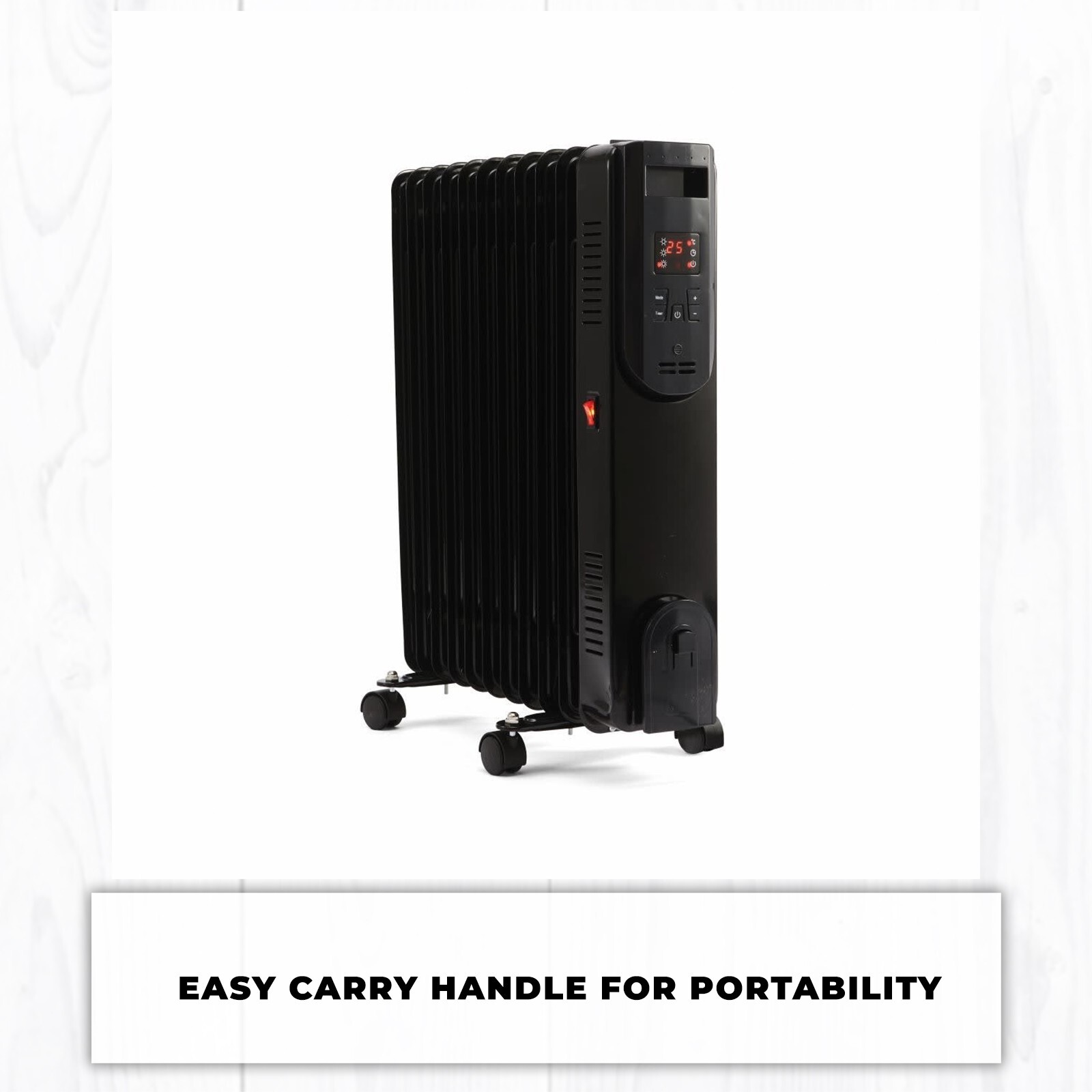 2400W Oil Portable Column Heater/Heating/Thermostat Digital 11 Fin ...