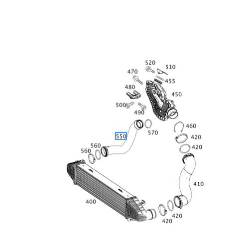 A2045282082 Turbocharged Hose Intercharge Air Hose for Mercedes-Benz ...