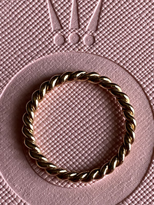 [RETIRED & RARE] PANDORA 14ct Yellow Gold Twist Ring Size 58 #150101-58 ...