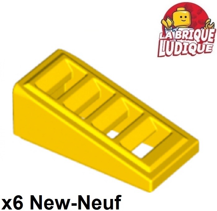 Lego - 6x Slope Brick Gradient Angled 18° 2x1x2/3 Grill Yellow/Yellow ...