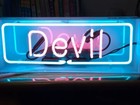 Devil Neon Sign 14"x5" Acrylic Box Light Lamp Space Handing Standable ...