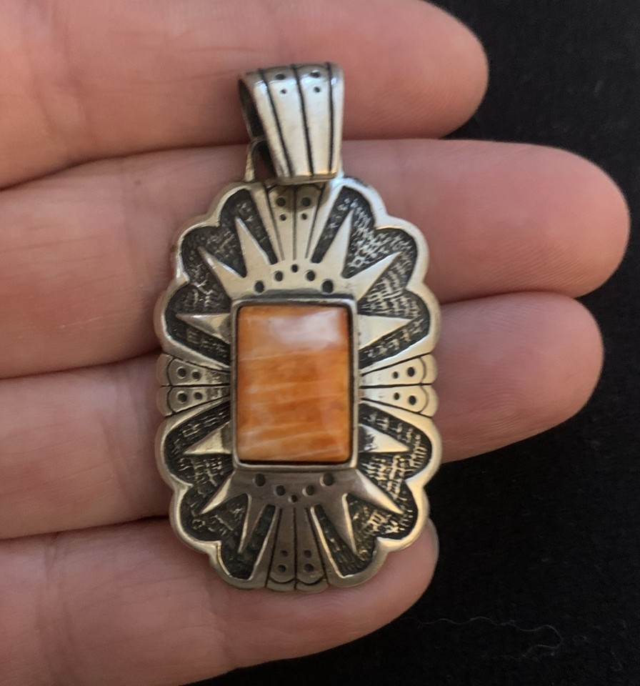 Vintage Tommy Singer Navajo Signed Pendant spiny oyster | eBay