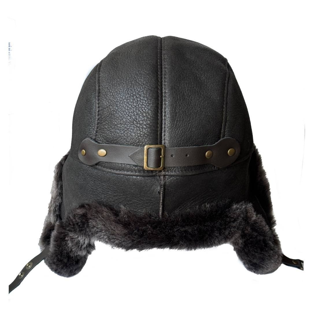 Handmade Genuine Sheepskin Shearling Trapper Hat Ushanka Aviator for ...