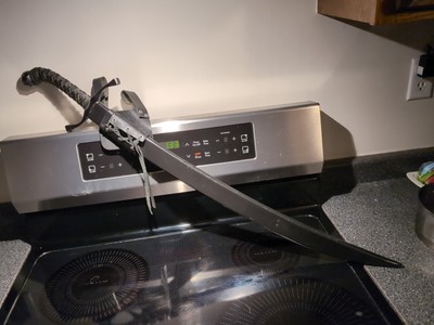 Sabersmith Hand Forged Steel Sabre w/ Decorative Pommel, Wood Sheath ...