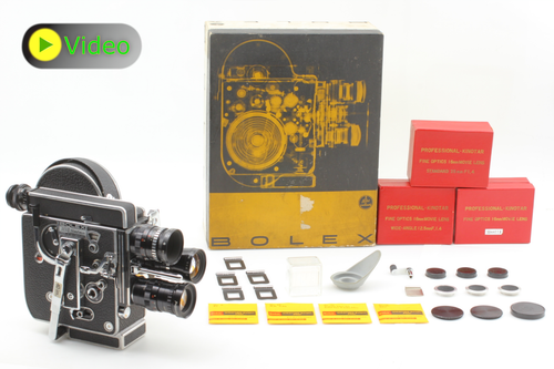 [MINT in BOX] BOLEX H16 Reflex REX-4 Vintage 16mm MOVIE CAMERA 3 Lens ...