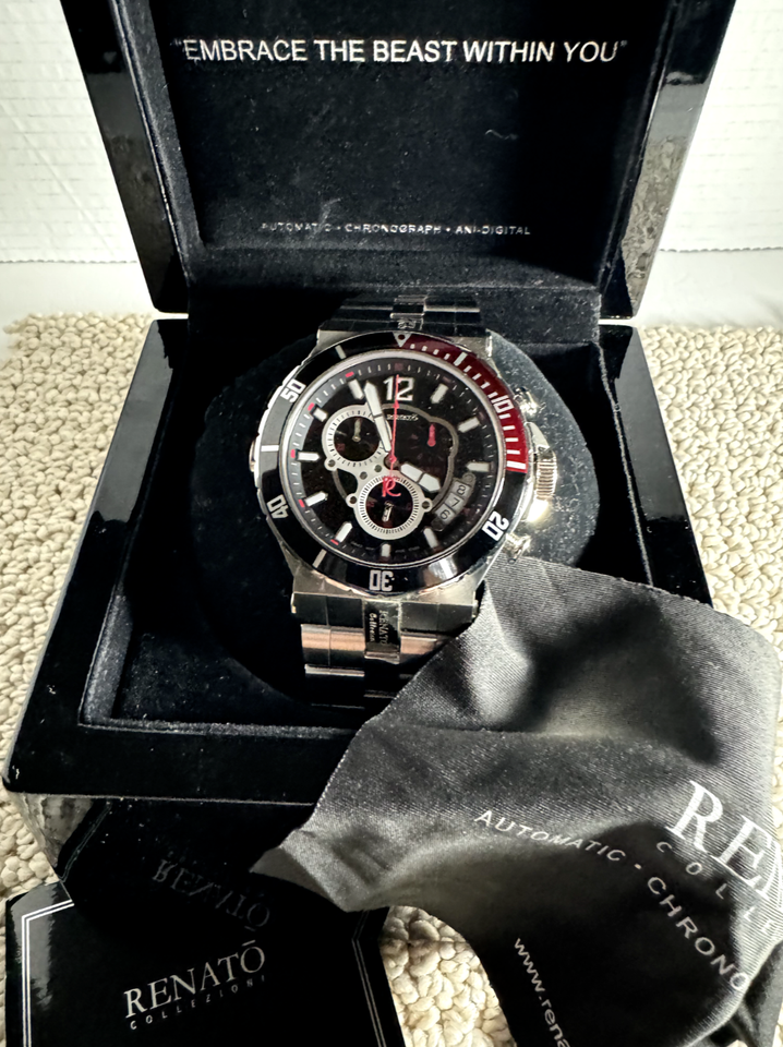 Renato Beast Grand Diver Mens Watch, Swiss Chronograph,New in box w ...