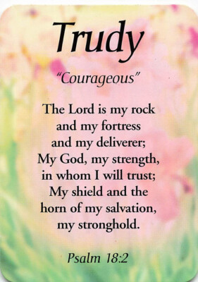 Trudy "Courageous" Keepsake Name Meaning Card with Verse | eBay