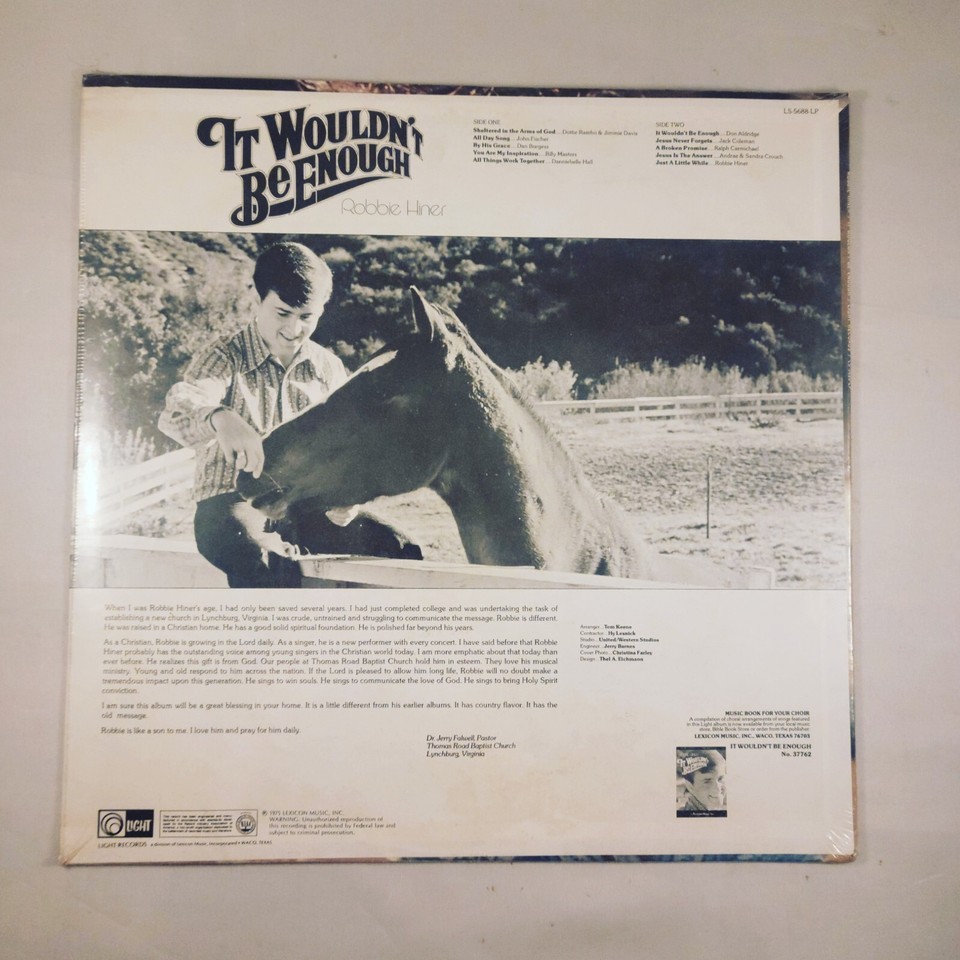 It Wouldn't Be Enough by Robbie Hiner - Vinyl - LS 5688 LP - NM/VG+ | eBay
