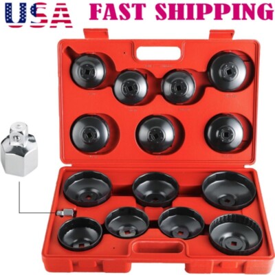 Oil Filter Socket Set Cup Socket Tool Set 15PCS Oil Filter Cap Wrench ...