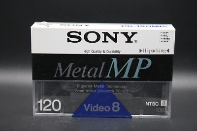 Sony Metal MP 120 8mm Video Cassette Tape SEALED NEW OLD STOCK P6-120 ...