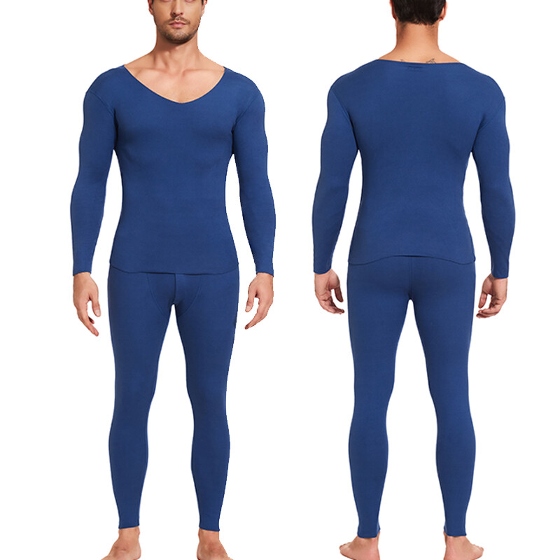 Men Thermal Underwear Set Long Johns Cold Weather Fleece Top & Bottom ...