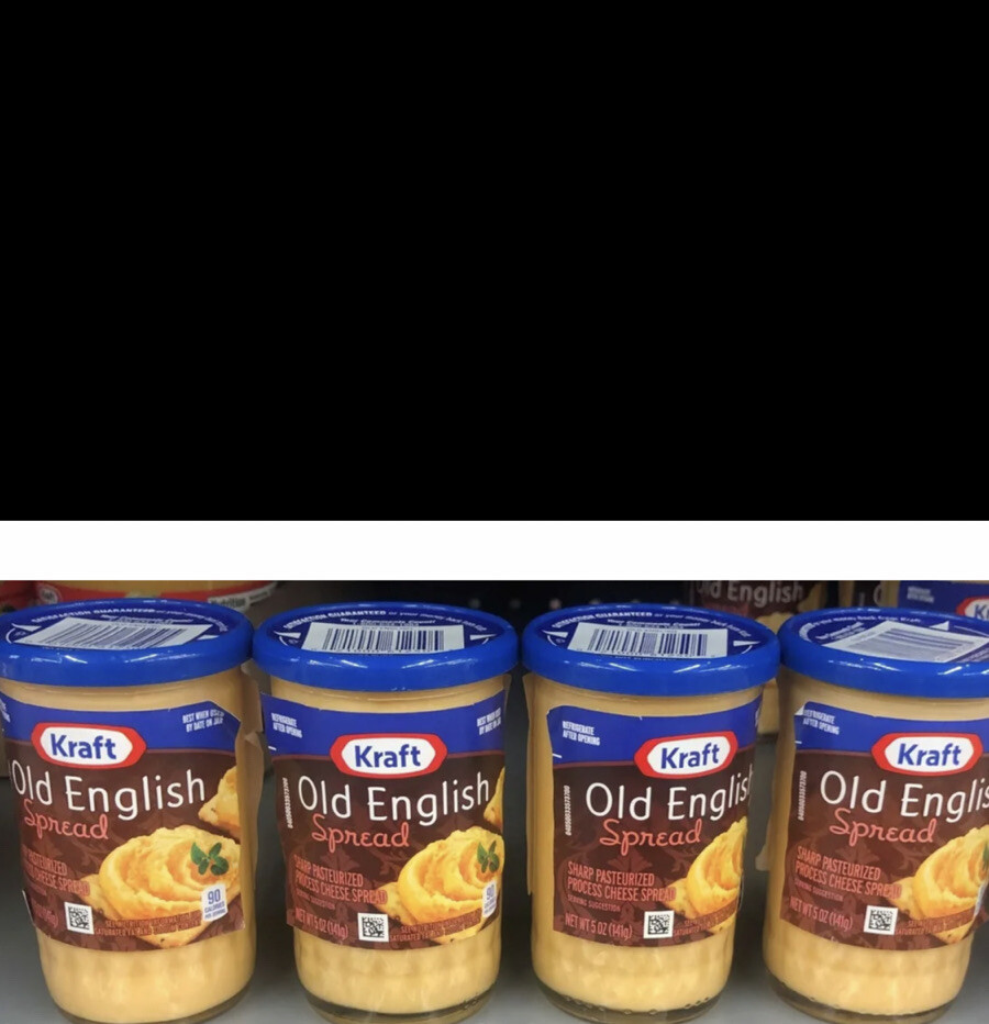 4 JARS Kraft Old English Sharp Cheddar Cheese Spread 5 oz Jar Cracker ...