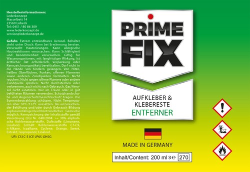 3 x Prime Fix Klebstoffentferner Etiketten-Löser Kleber-Entferner ...