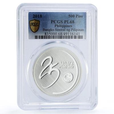 Philippines 500 piso BSP Central Bank Eagle Bird PL68 PCGS silver coin ...