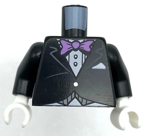 Lego New Black Minifig Torso Suit Coat Jacket Formal Lavender Bow Tie ...